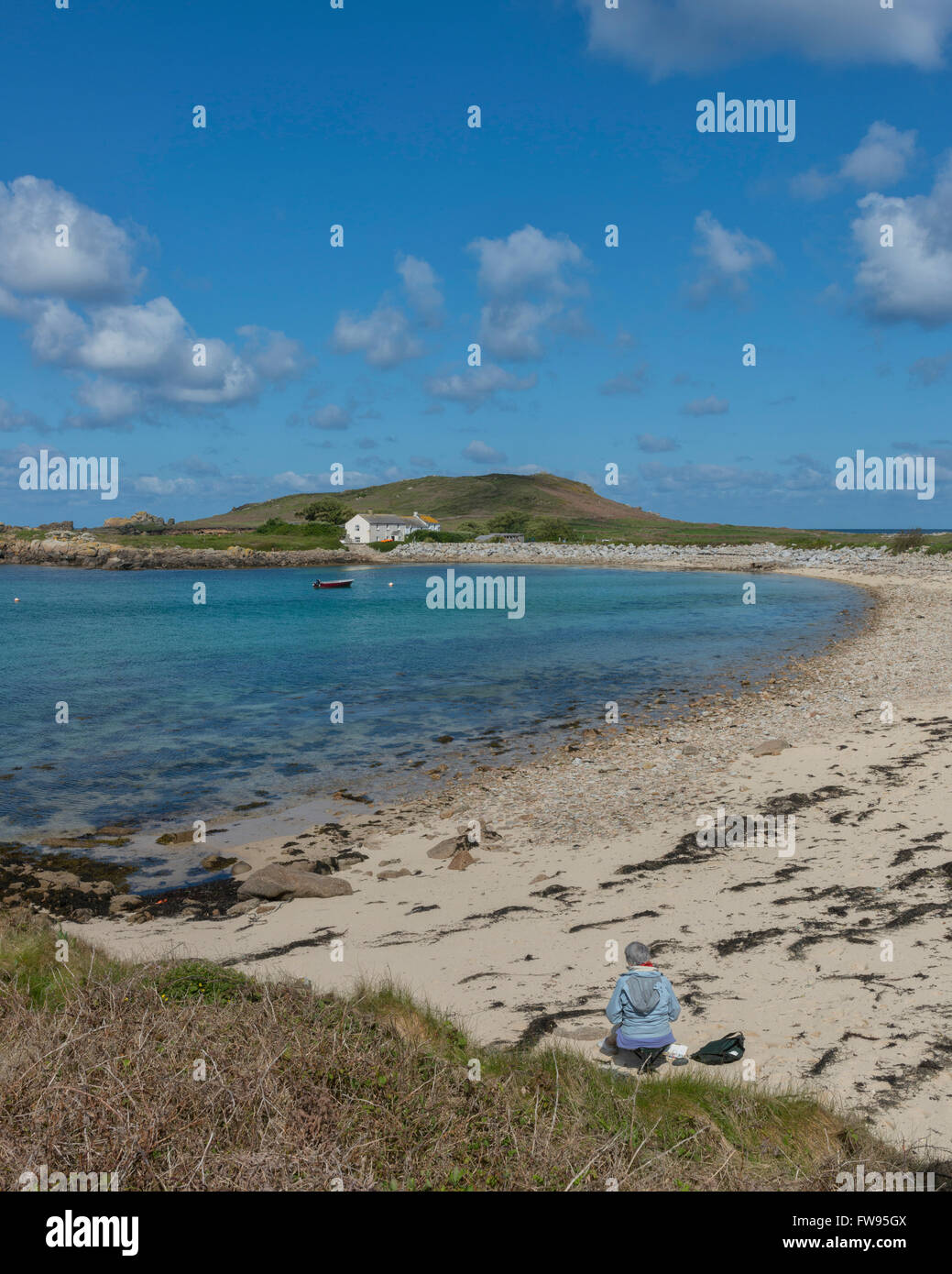 Great Par beach. Bryher. Isles of Scilly. Cornwall. England. UK. Europe ...