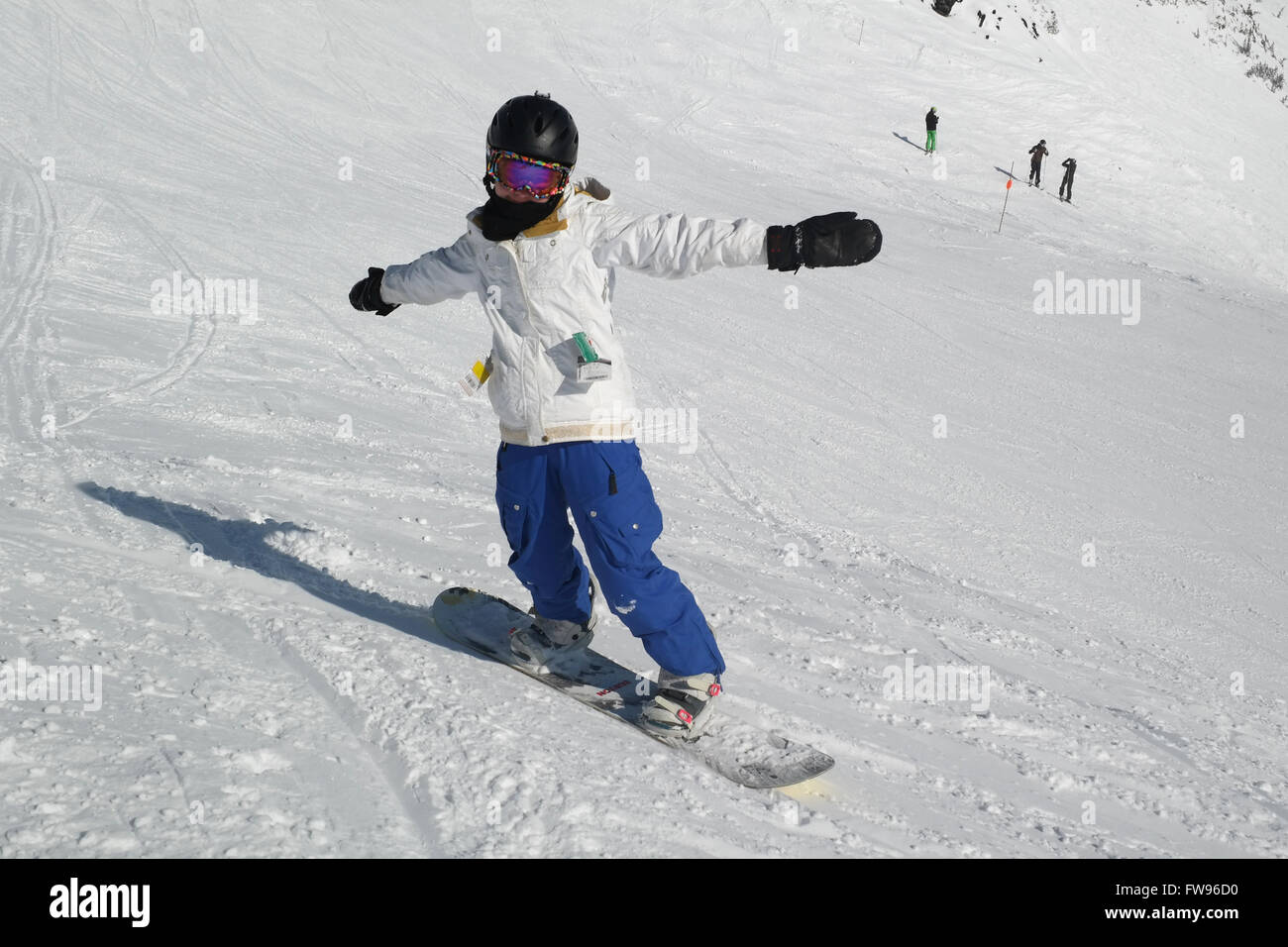 Girl snowboarding, Whistler, British Columbia, Canada Stock Photo - Alamy