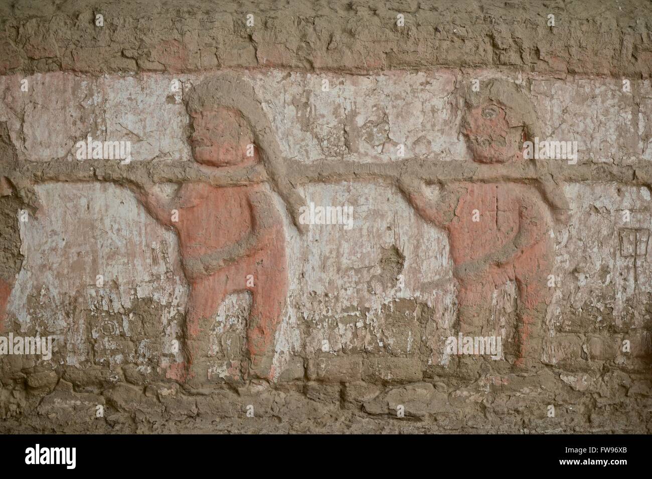 Huaca de la Luna ("Temple/Shrine of the Moon") is a large adobe brick ...