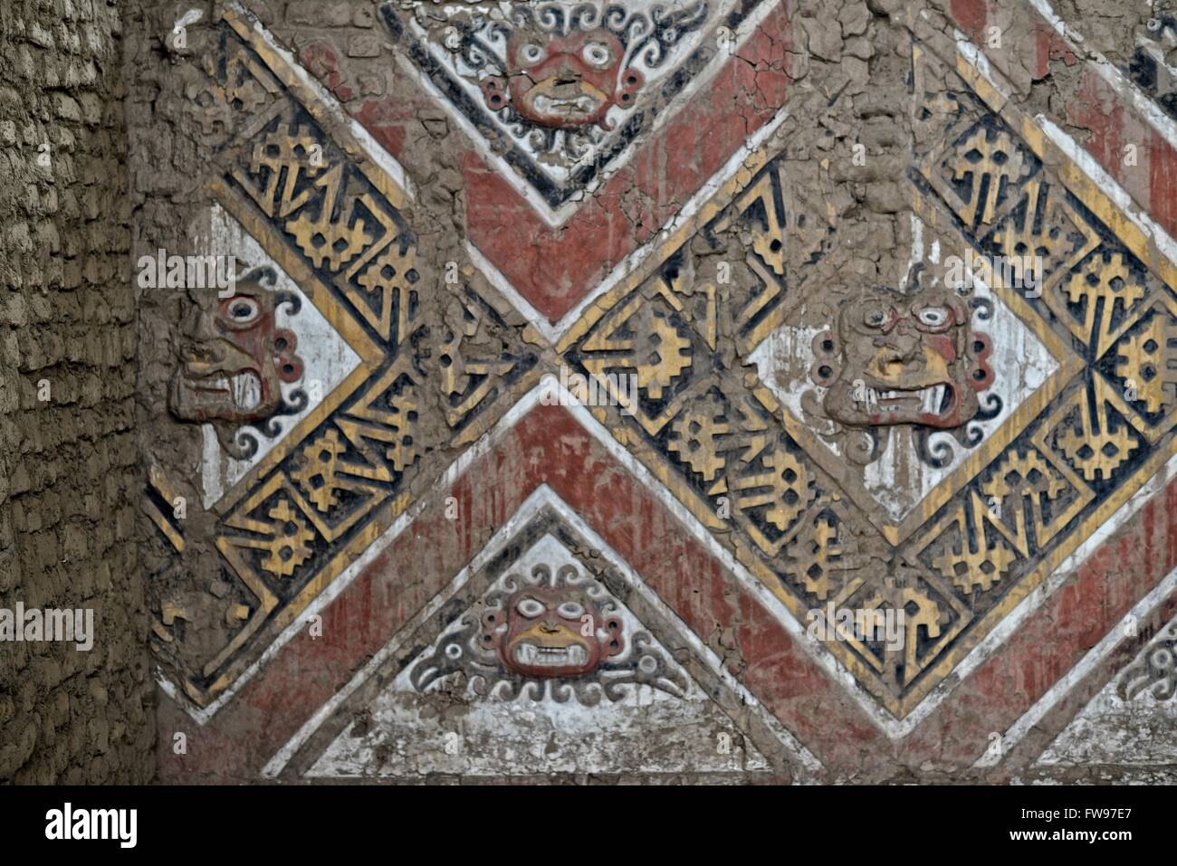 Huaca de la Luna ("Temple/Shrine of the Moon") is a large adobe brick ...