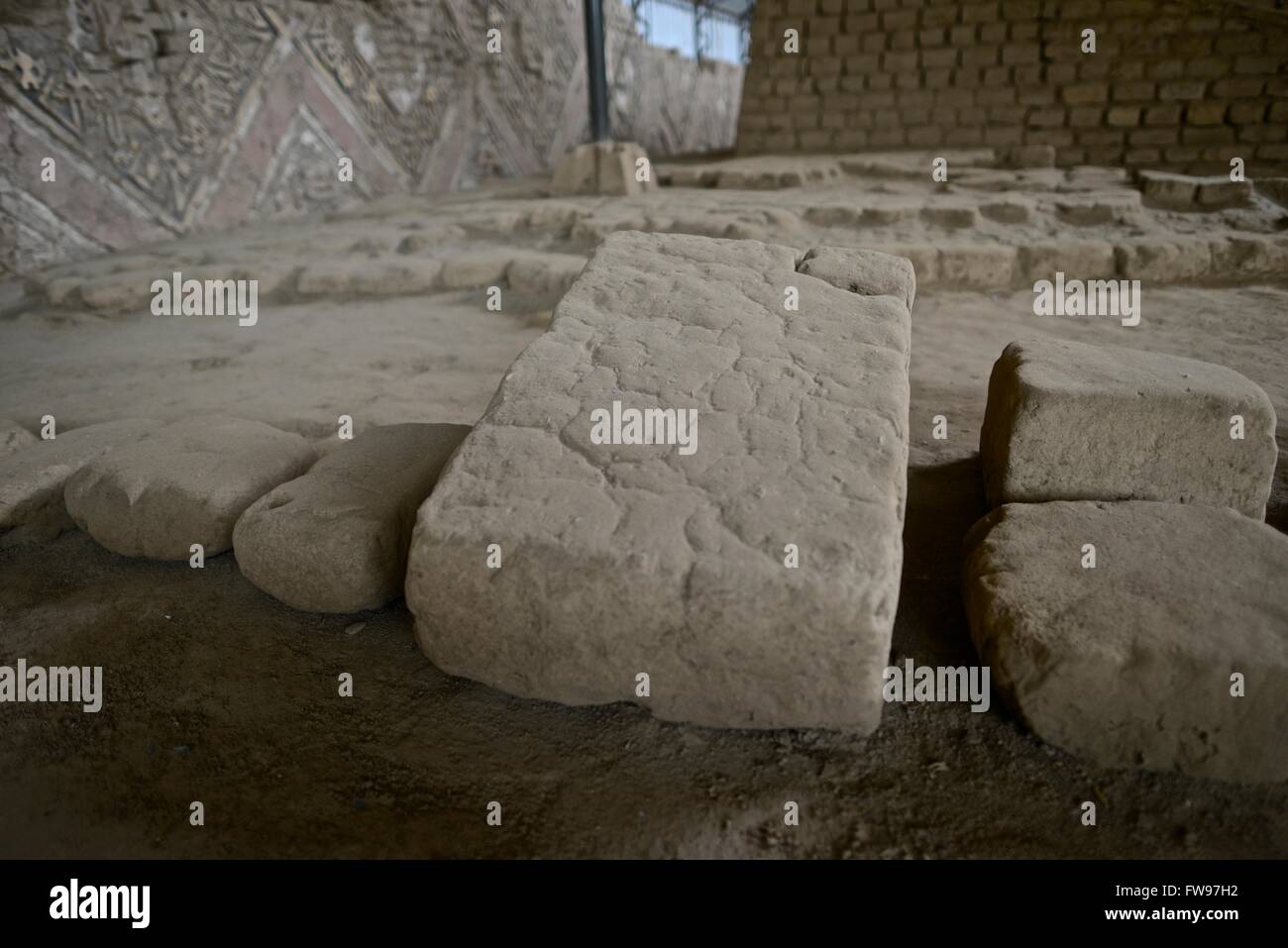 Huaca de la Luna ("Temple/Shrine of the Moon") is a large adobe brick ...