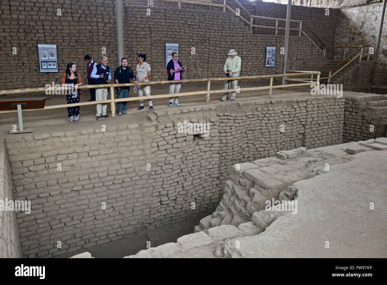 Huaca de la Luna ("Temple/Shrine of the Moon") is a large adobe brick ...