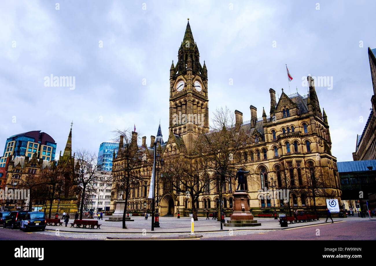 Manchester Town Hall, Albert Square, Manchester, England Stock Photo ...