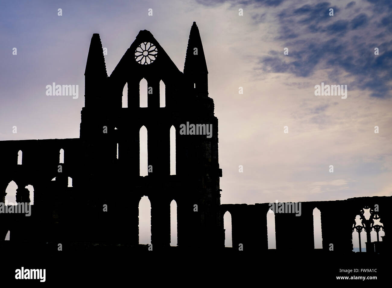 Whitby Abbey - a ruined Benedictine abbey overlooking the North Sea on ...