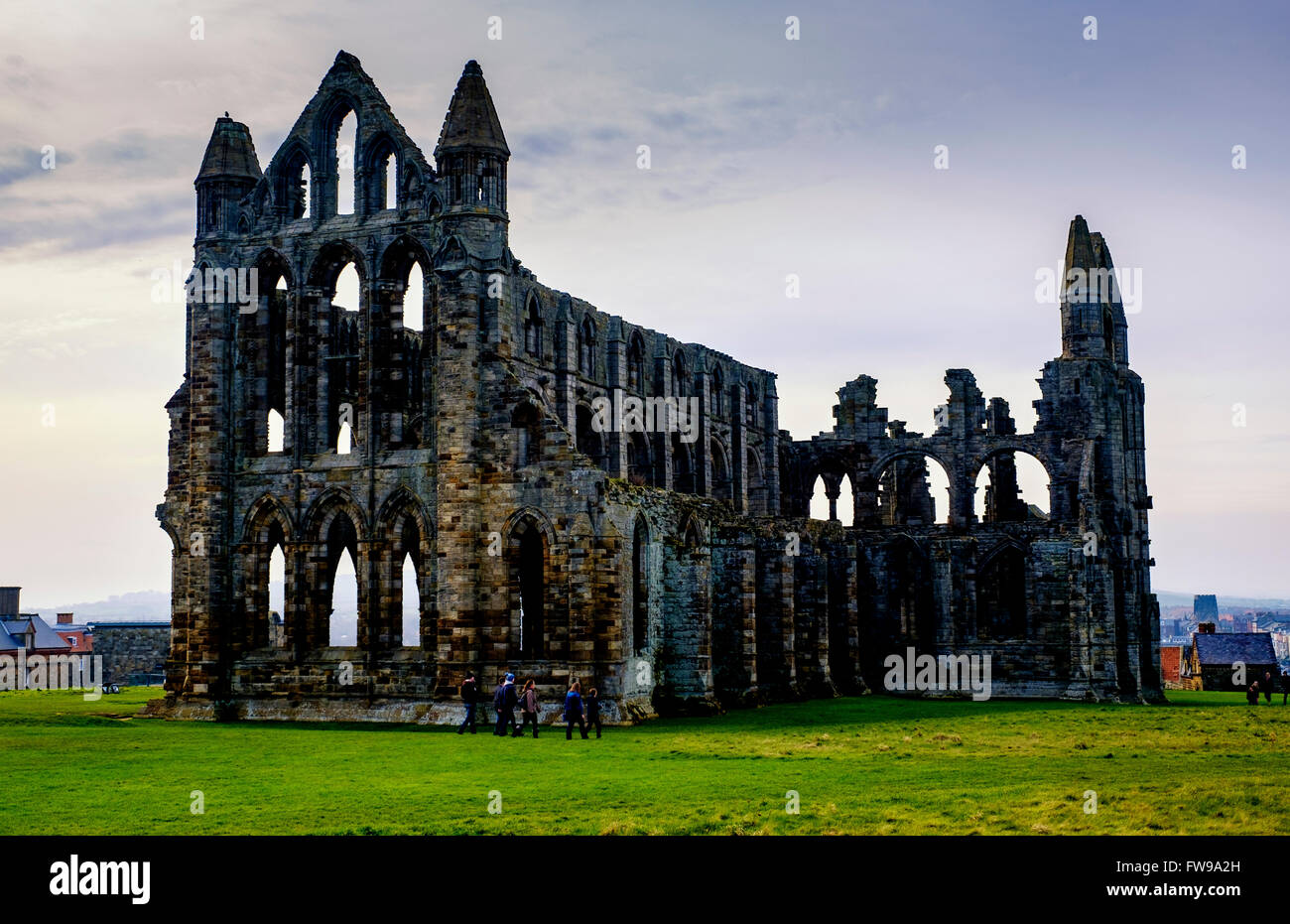 Whitby Abbey - a ruined Benedictine abbey overlooking the North Sea on ...