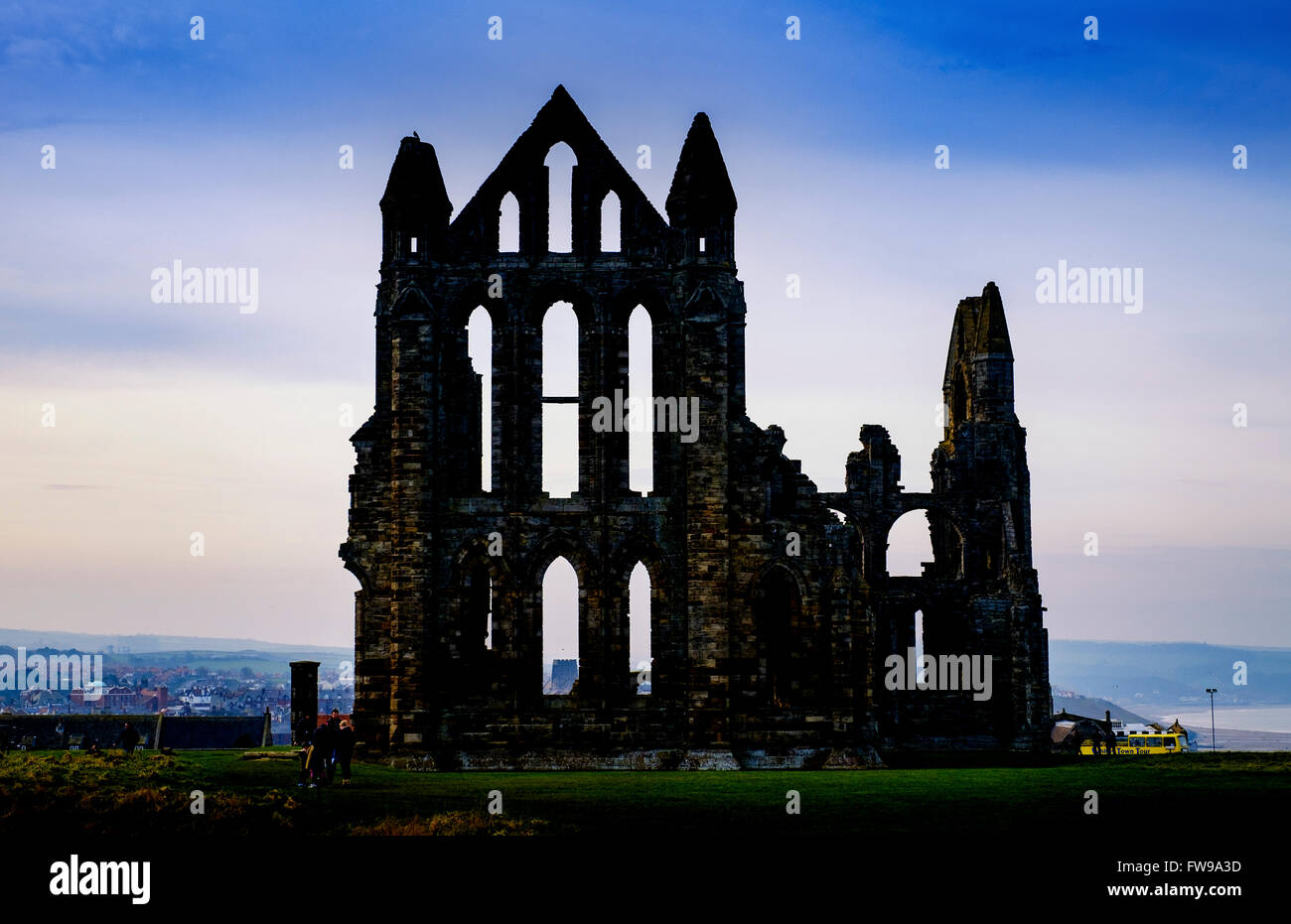 Whitby Abbey - a ruined Benedictine abbey overlooking the North Sea on ...