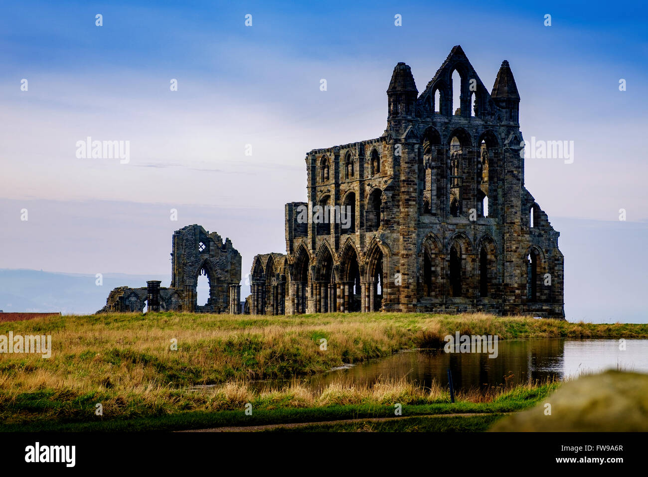 Whitby Abbey - a ruined Benedictine abbey overlooking the North Sea on ...
