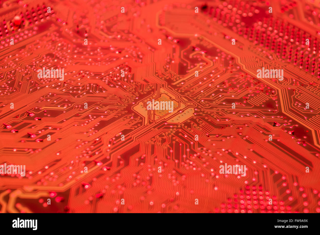 closeup and detail of a red circuit board Stock Photo - Alamy