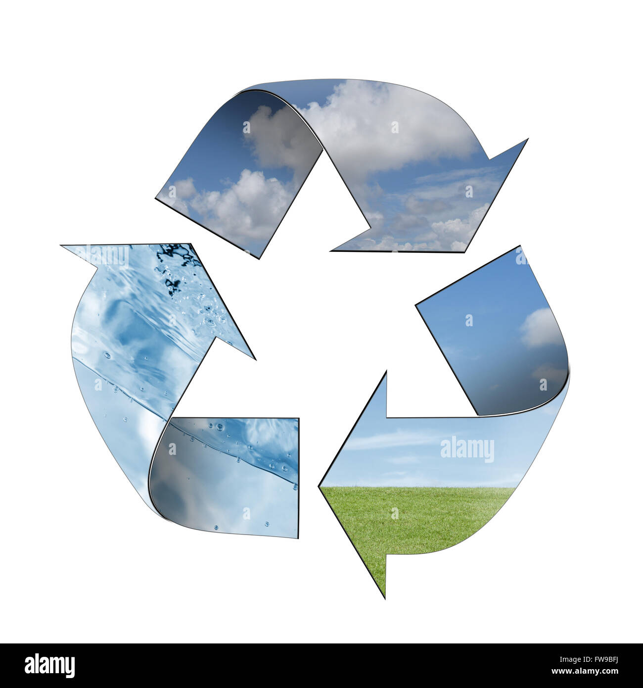 Recycling arrows sign nature environment Stock Photo - Alamy