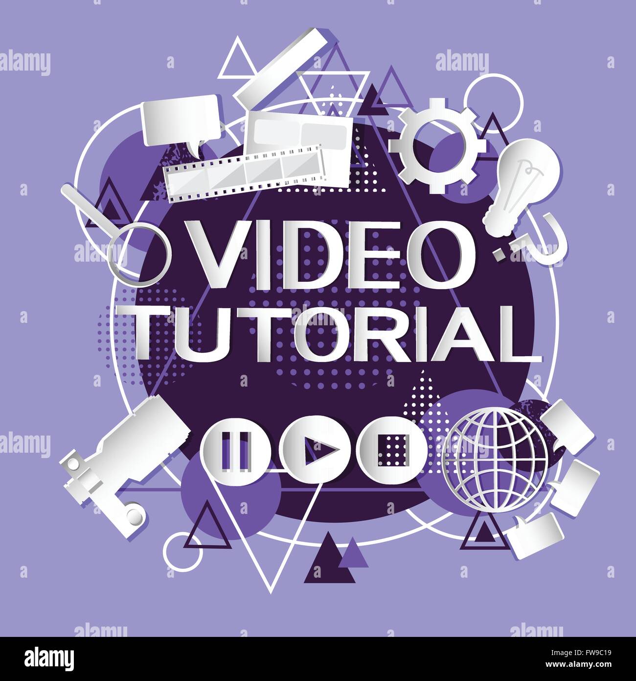 Video Tutorial Editor Concept Modern Technology Stock Vector Image ...