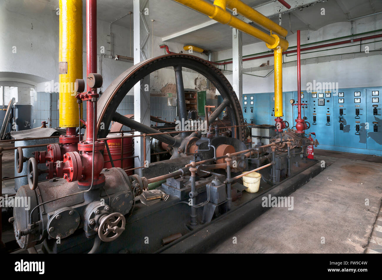 Historic steam engine, built in 1901, former brewery, Neustadt an der ...