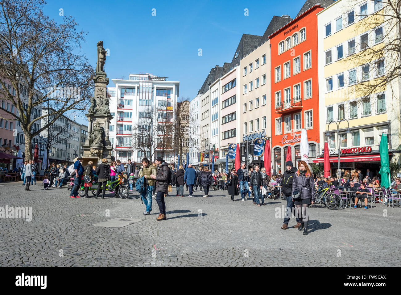 Cologne street scene on Neu Platz Stock Photo - Alamy