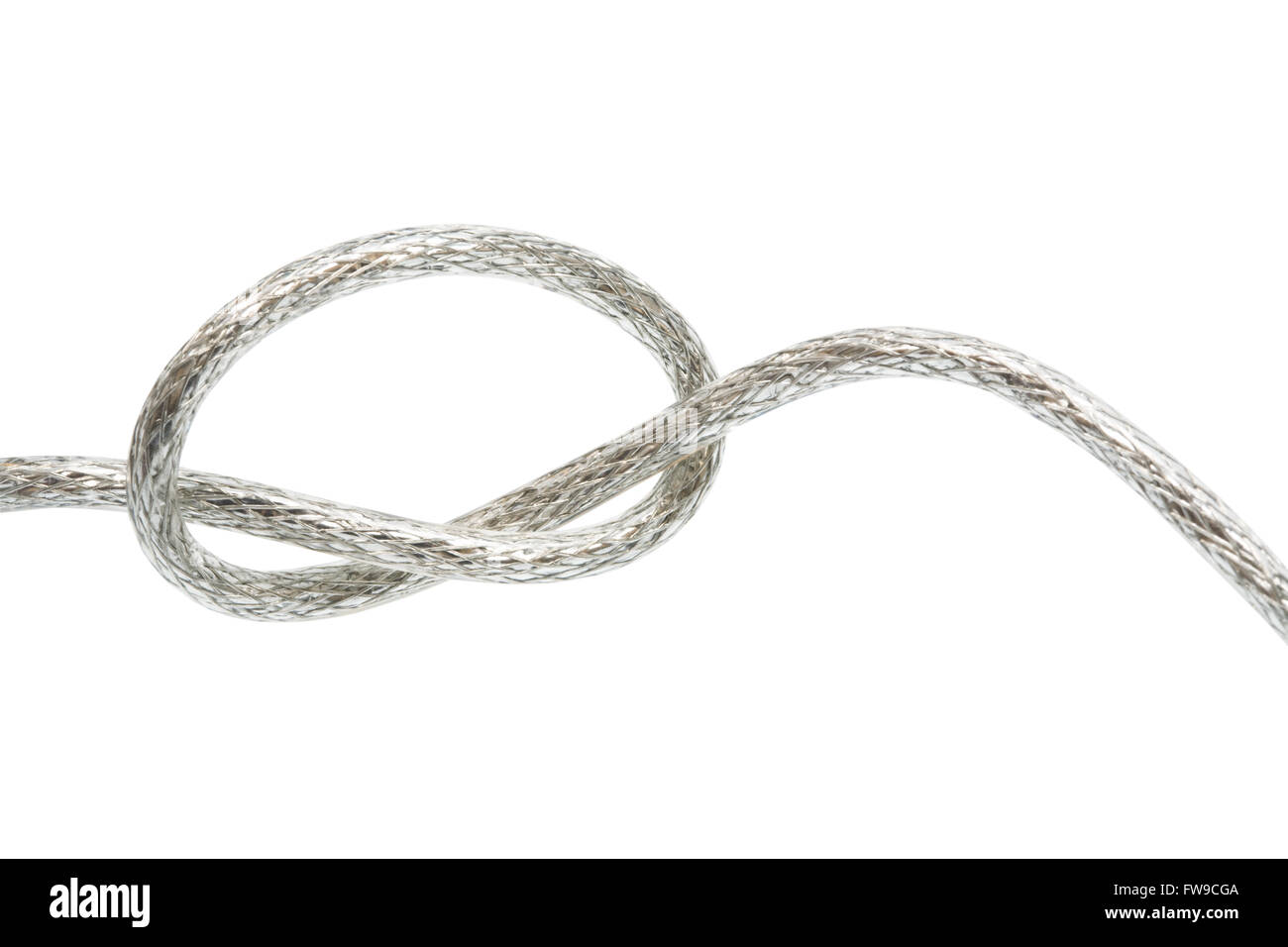 Wire fastened in the knot on a white background Stock Photo - Alamy