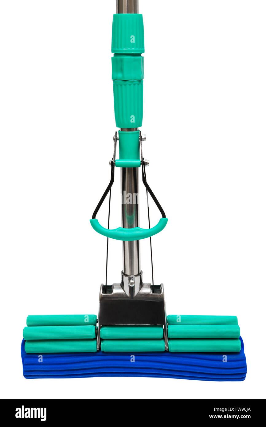 modern mop for washing floors on a white background Stock Photo - Alamy