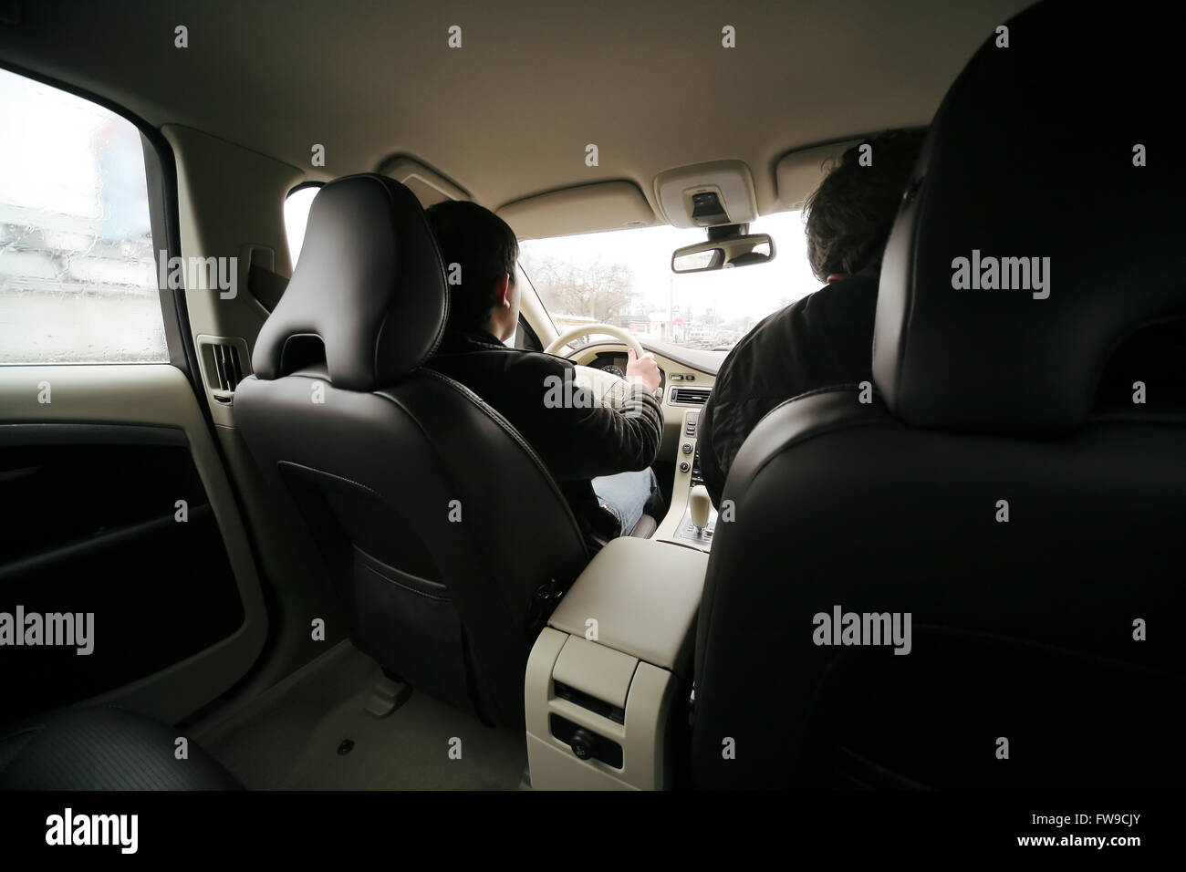 Beautiful leather interior of the modern car Stock Photo - Alamy