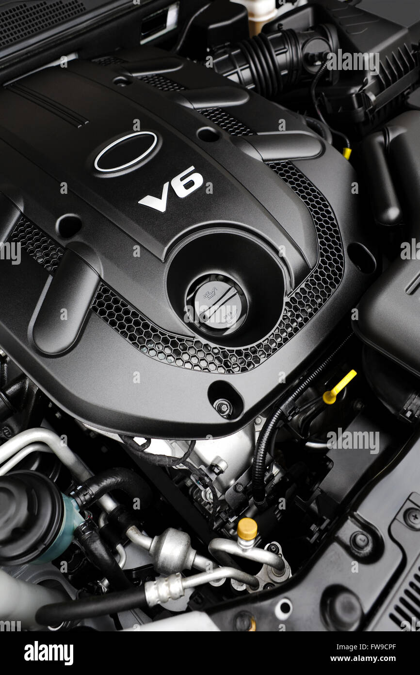 The powerful engine of the modern car Stock Photo - Alamy