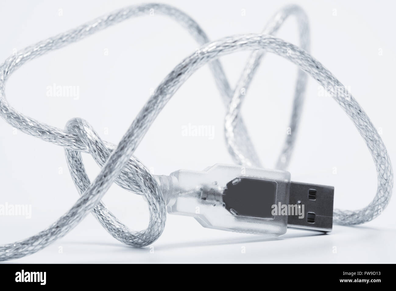 New wire USB on a grey background Stock Photo - Alamy