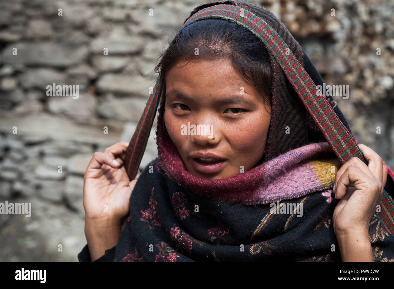 Nepal woman portrait hi-res stock photography and images - Alamy