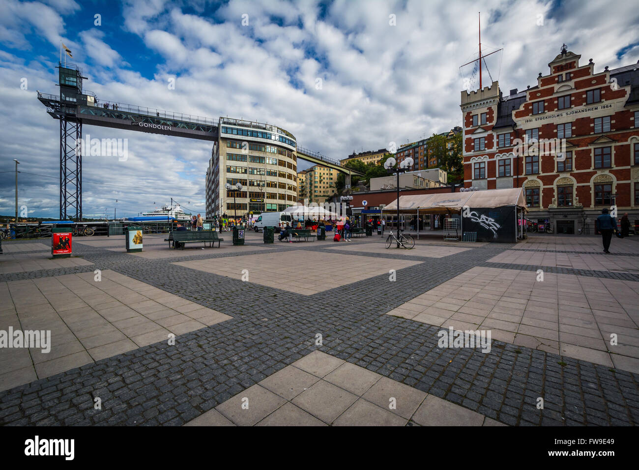 Buildings and square in Slussen, in Södermalm, Stockholm, Sweden Stock ...