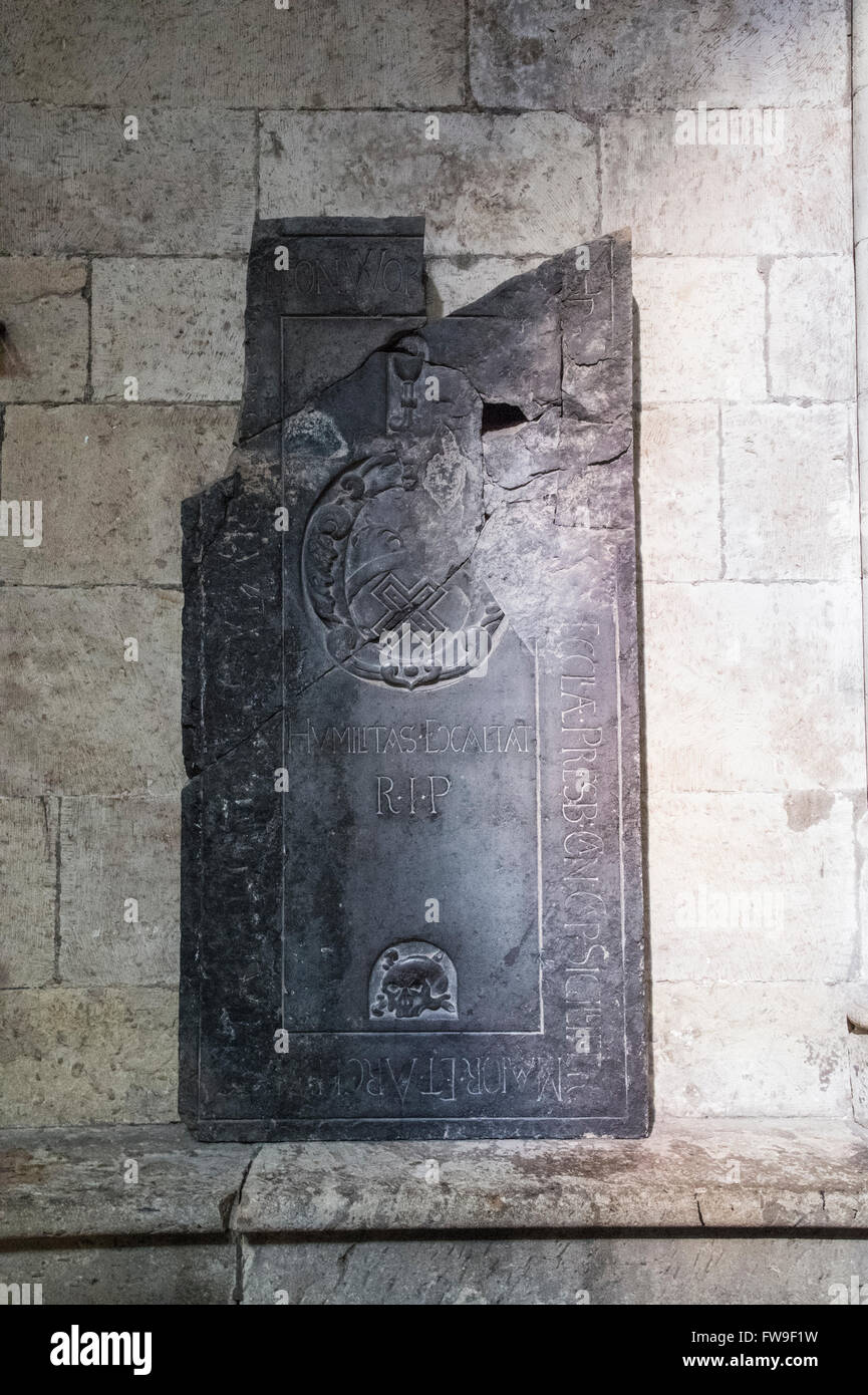 Cologne Cathedral Plague Stone from the era of the Black Death Stock ...