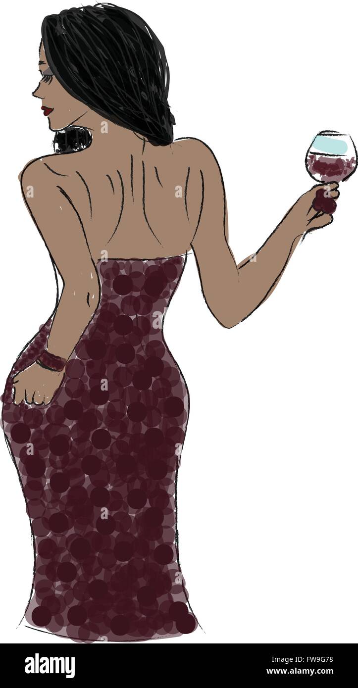 Woman dress back Stock Vector Images - Alamy