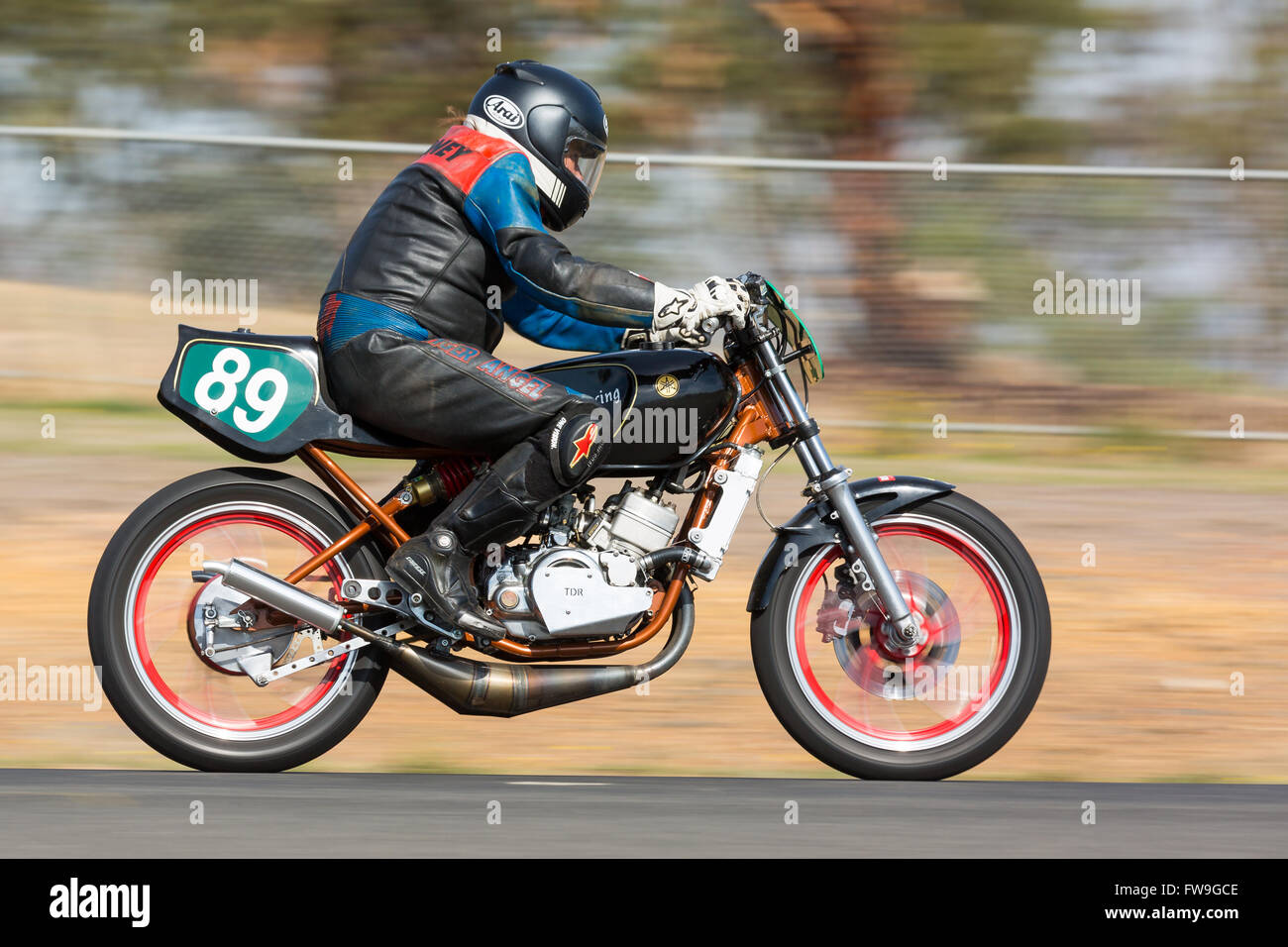 BROADFORD, VICTORIA/AUSTRALIA - APRIL 1, 2016: Classic bikes practice ...