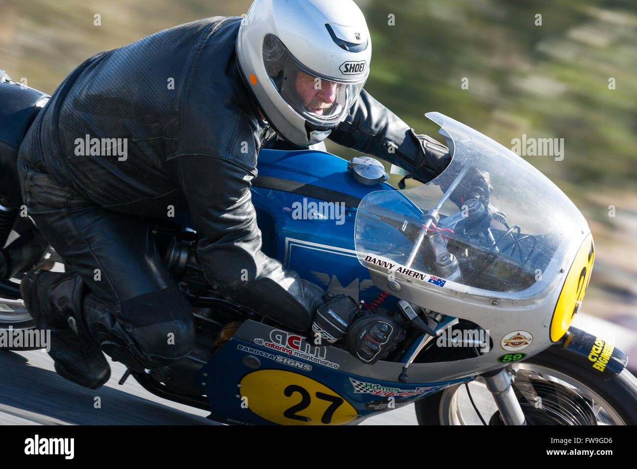 BROADFORD, VICTORIA/AUSTRALIA - APRIL 1, 2016: Classic bikes practice ...