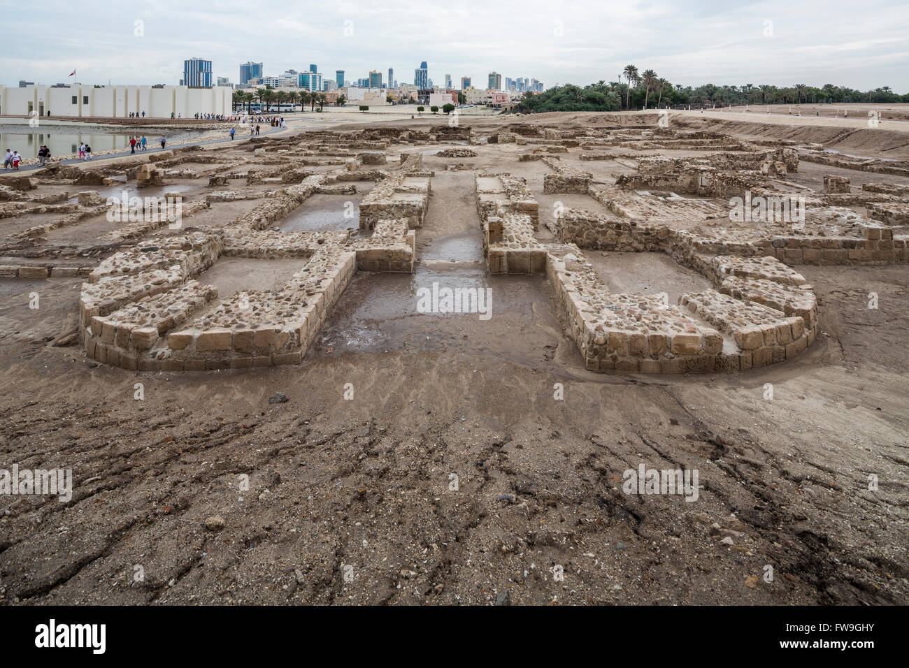 the Coastal fortress, Qal'at al-Bahrain, part of Bahrain Fort Stock ...