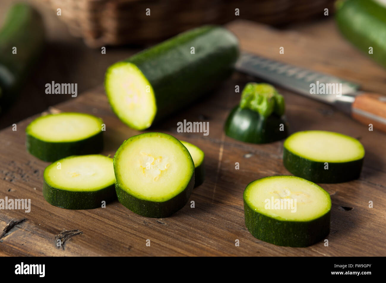 Raw Green Organic Zucchini Squash Ready to Eat Stock Photo - Alamy