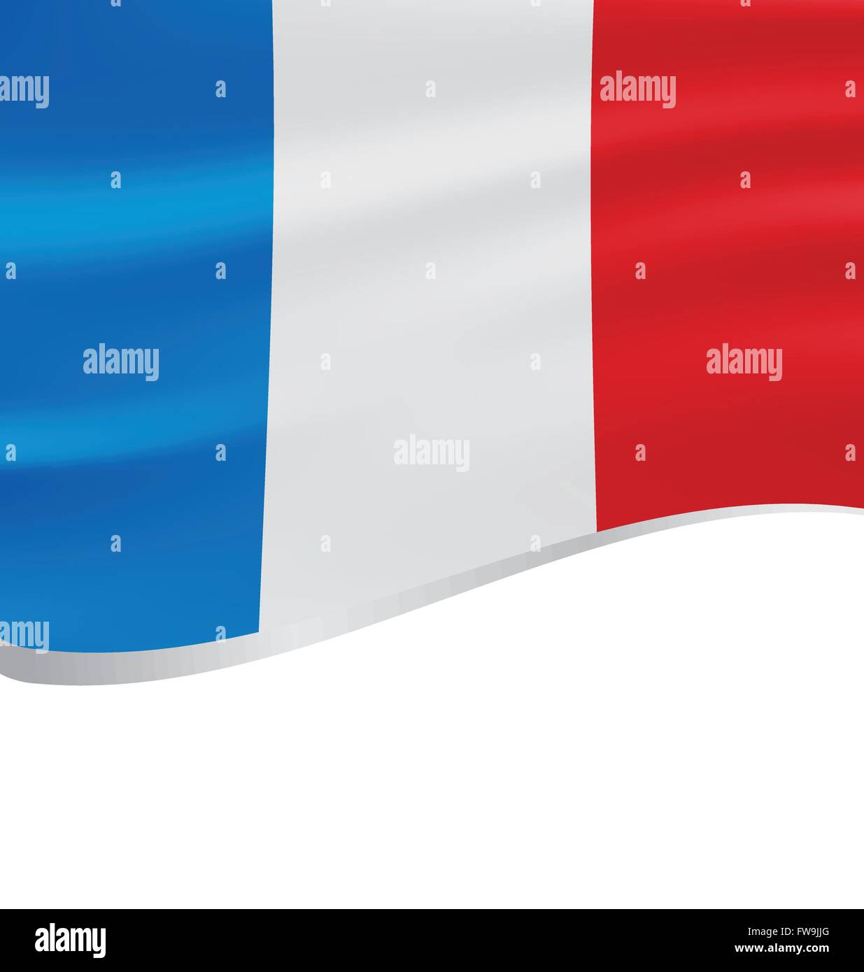 Waving flag of France isolated on white background Stock Vector Image ...