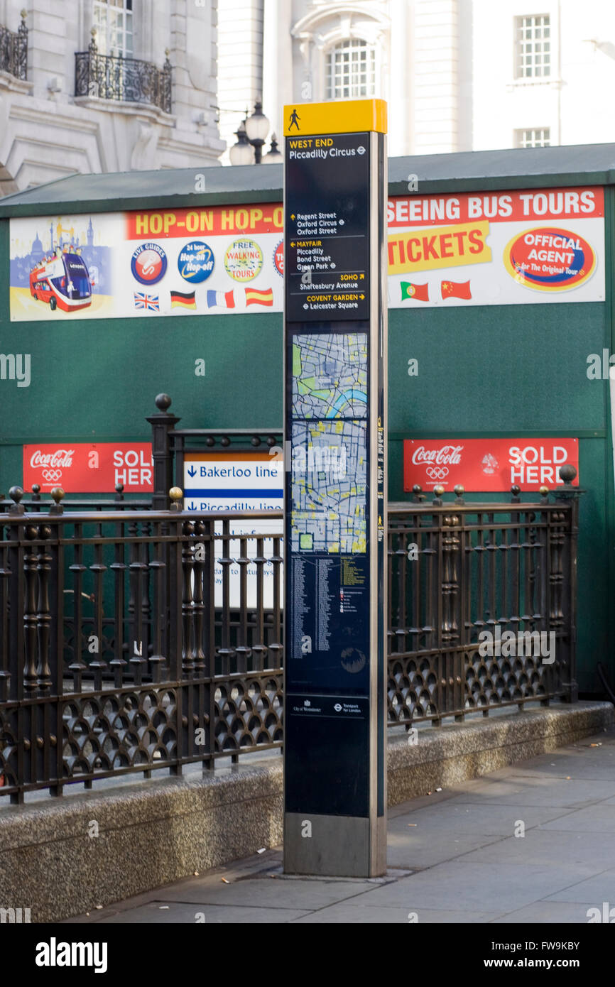 Map and tourist information sign London Stock Photo - Alamy