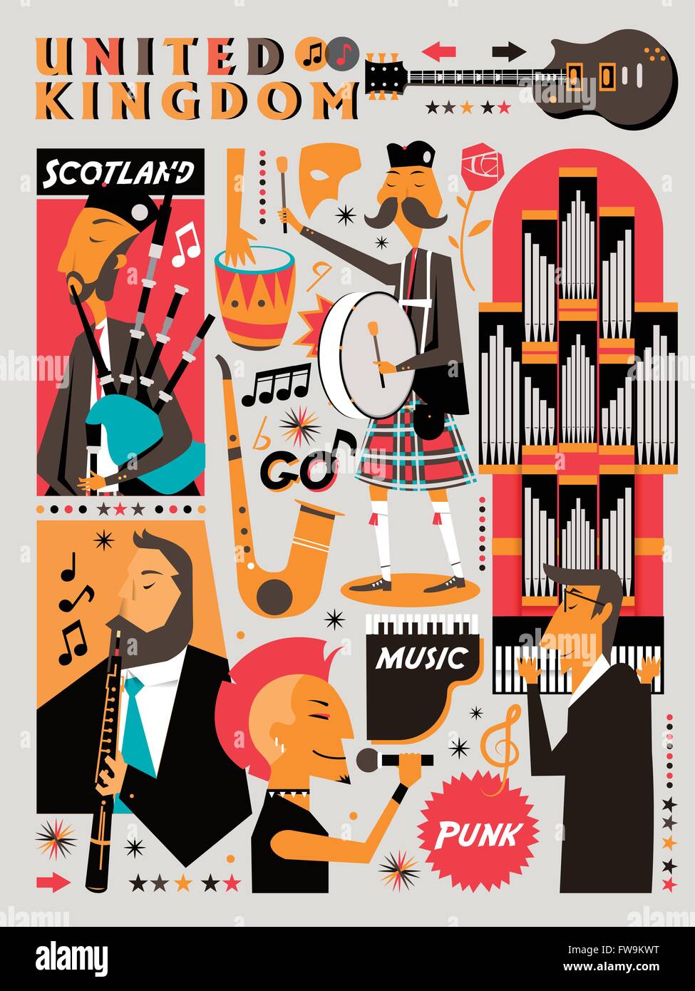 Music festival poster uk Stock Vector Images - Alamy