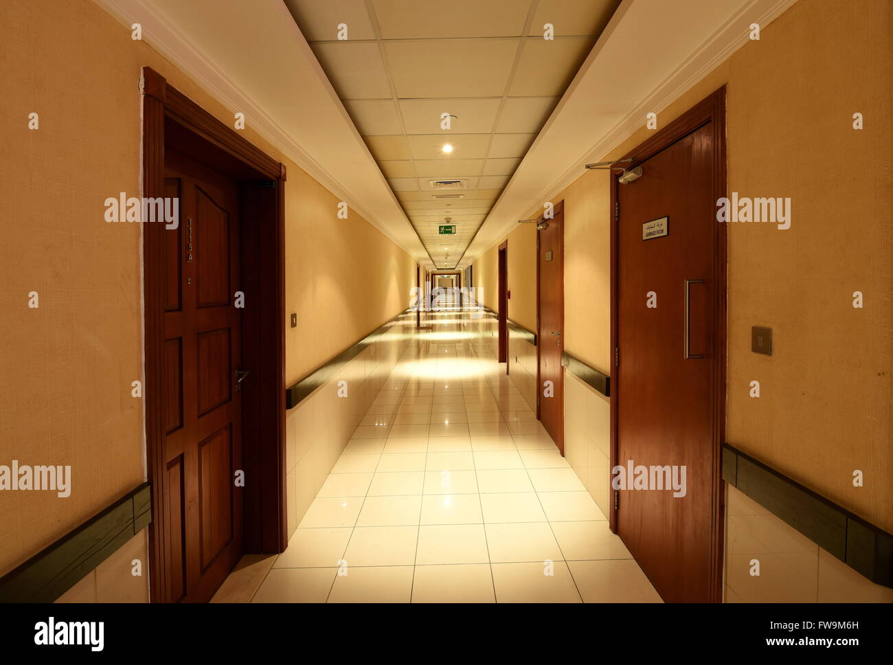 Long Corridor in the Building at night Stock Photo - Alamy