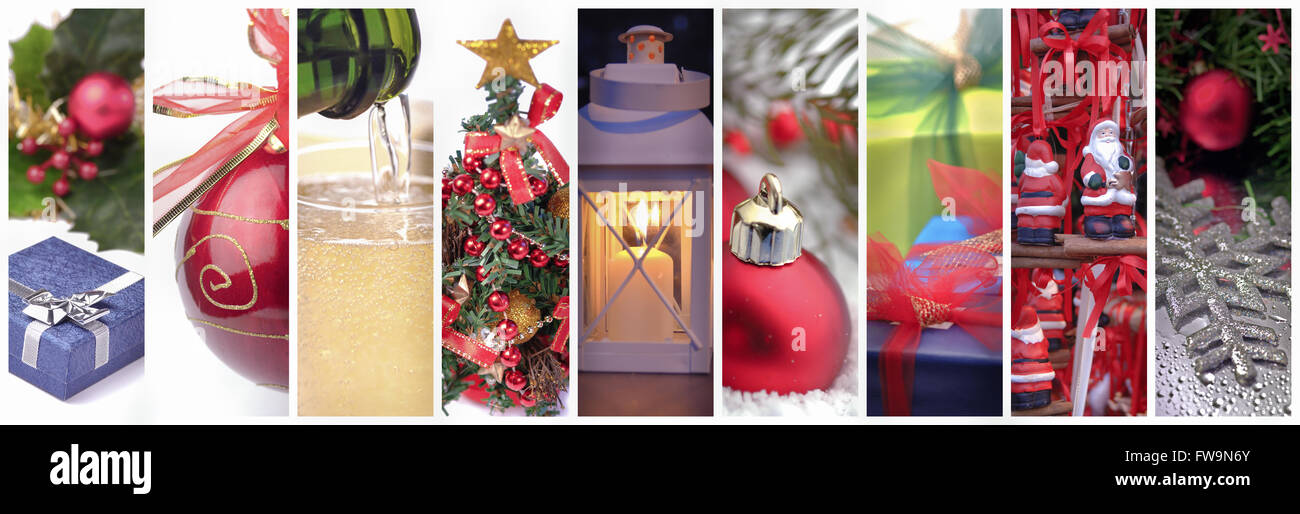 Christmas collage with traditional decorations Stock Photo - Alamy
