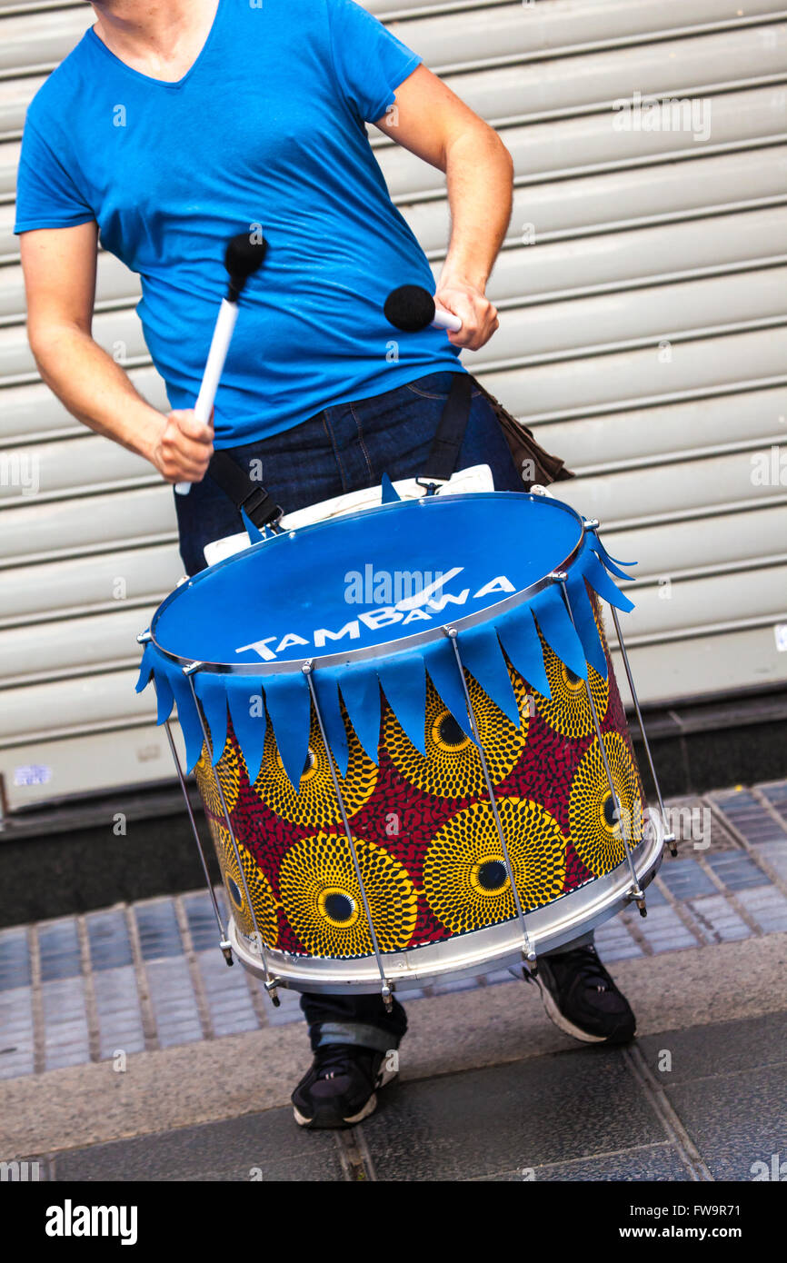 percussion band playing on the street Stock Photo - Alamy