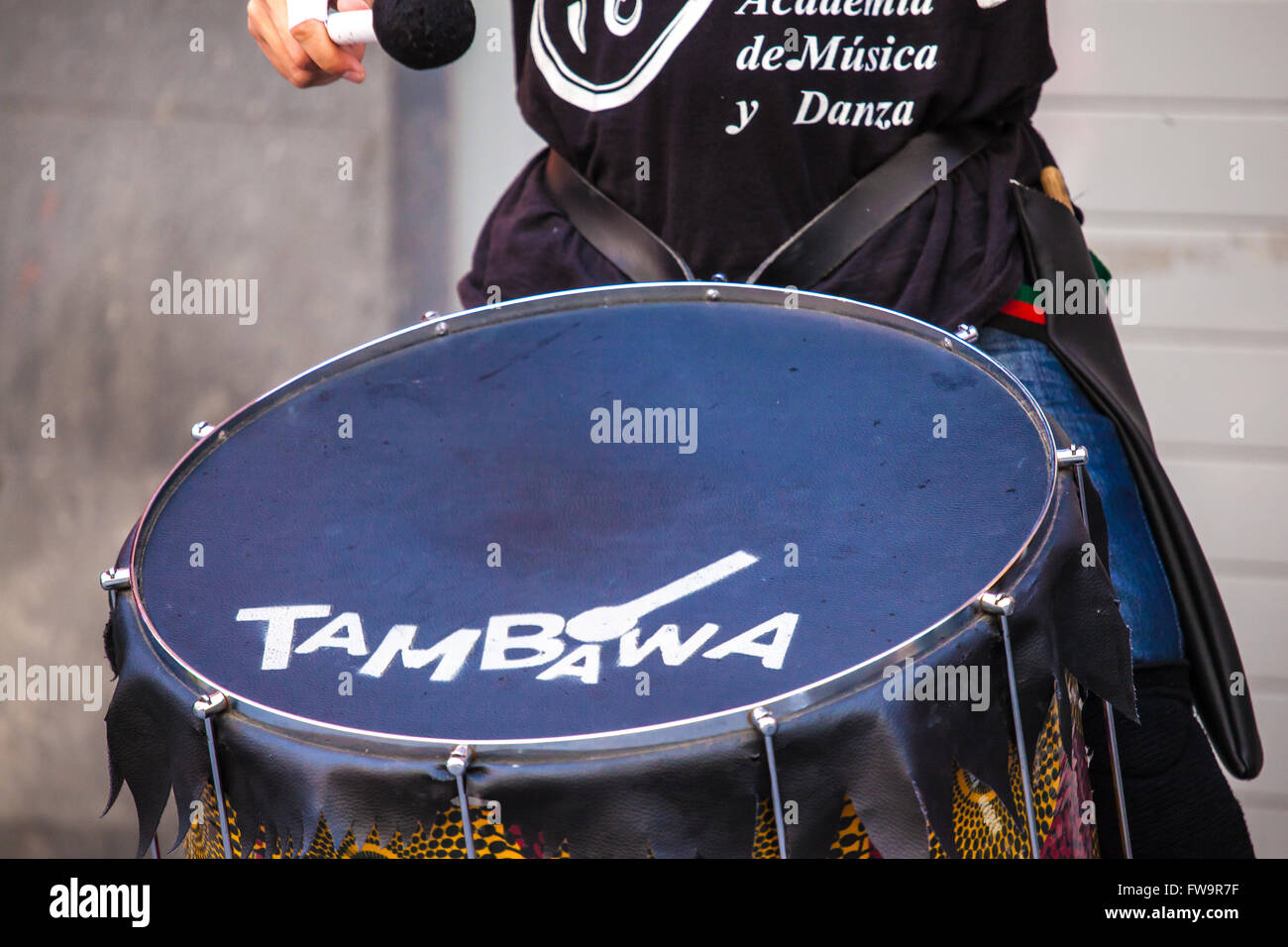 percussion band playing on the street Stock Photo - Alamy