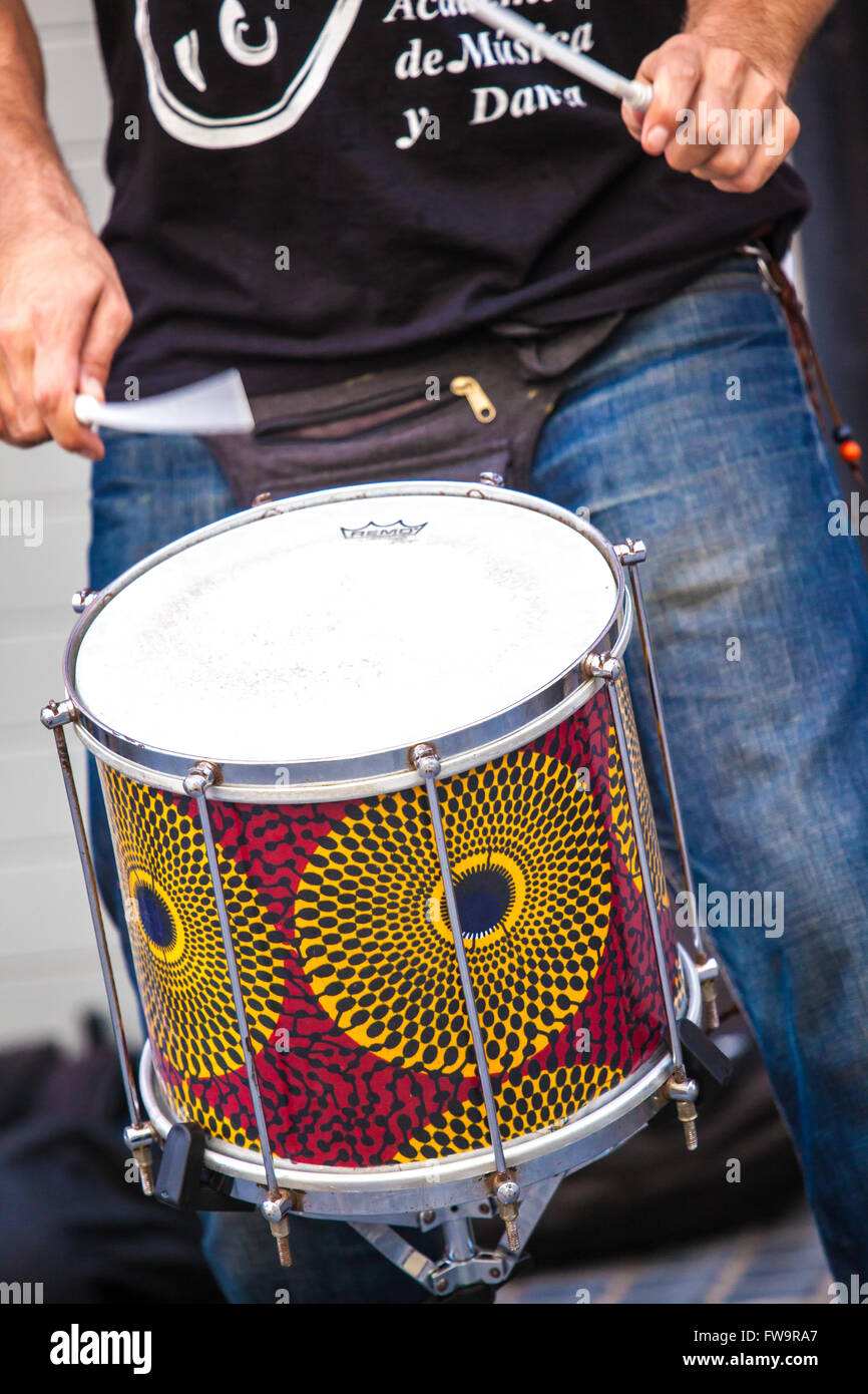 percussion band playing on the street Stock Photo - Alamy