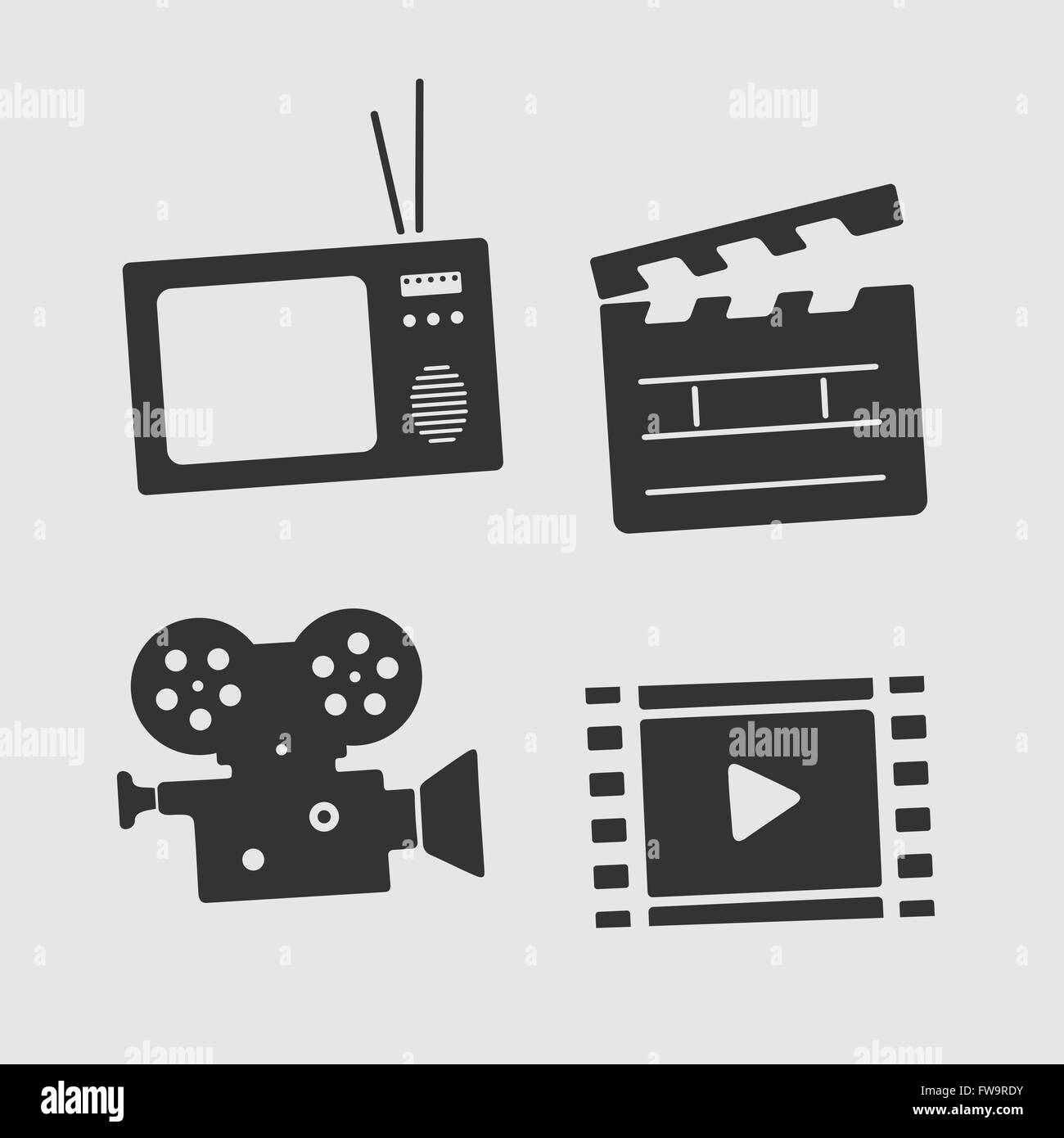 Vector Symbols Set Film and TV Stock Vector Image & Art - Alamy