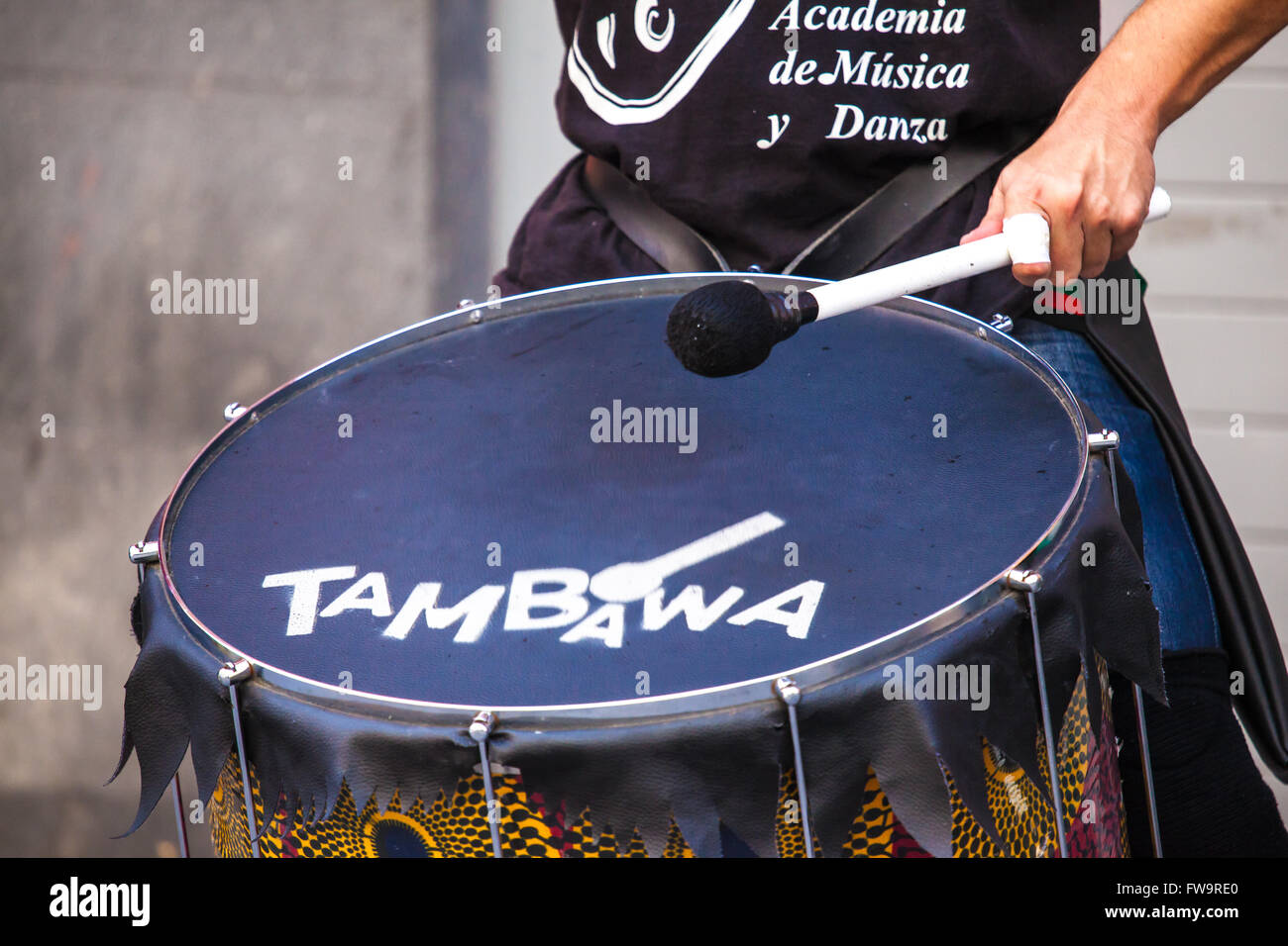 percussion band playing on the street Stock Photo - Alamy