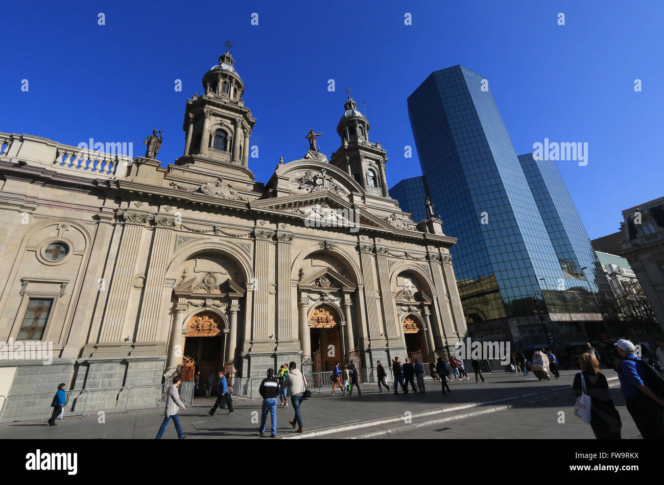 Santiago chile cathedral metropolitan cathedral hi-res stock ...