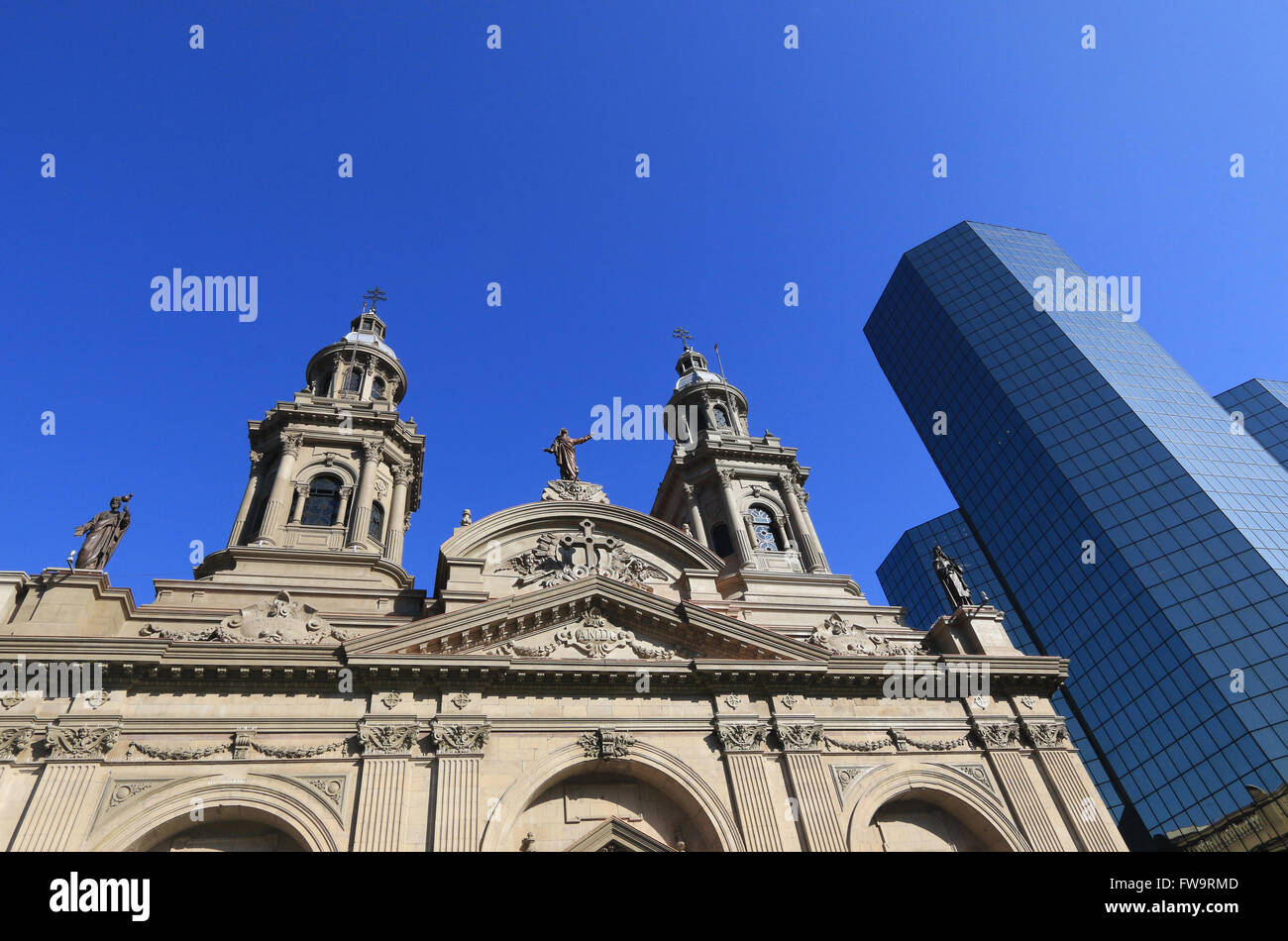 Santiago chile cathedral metropolitan cathedral hi-res stock ...