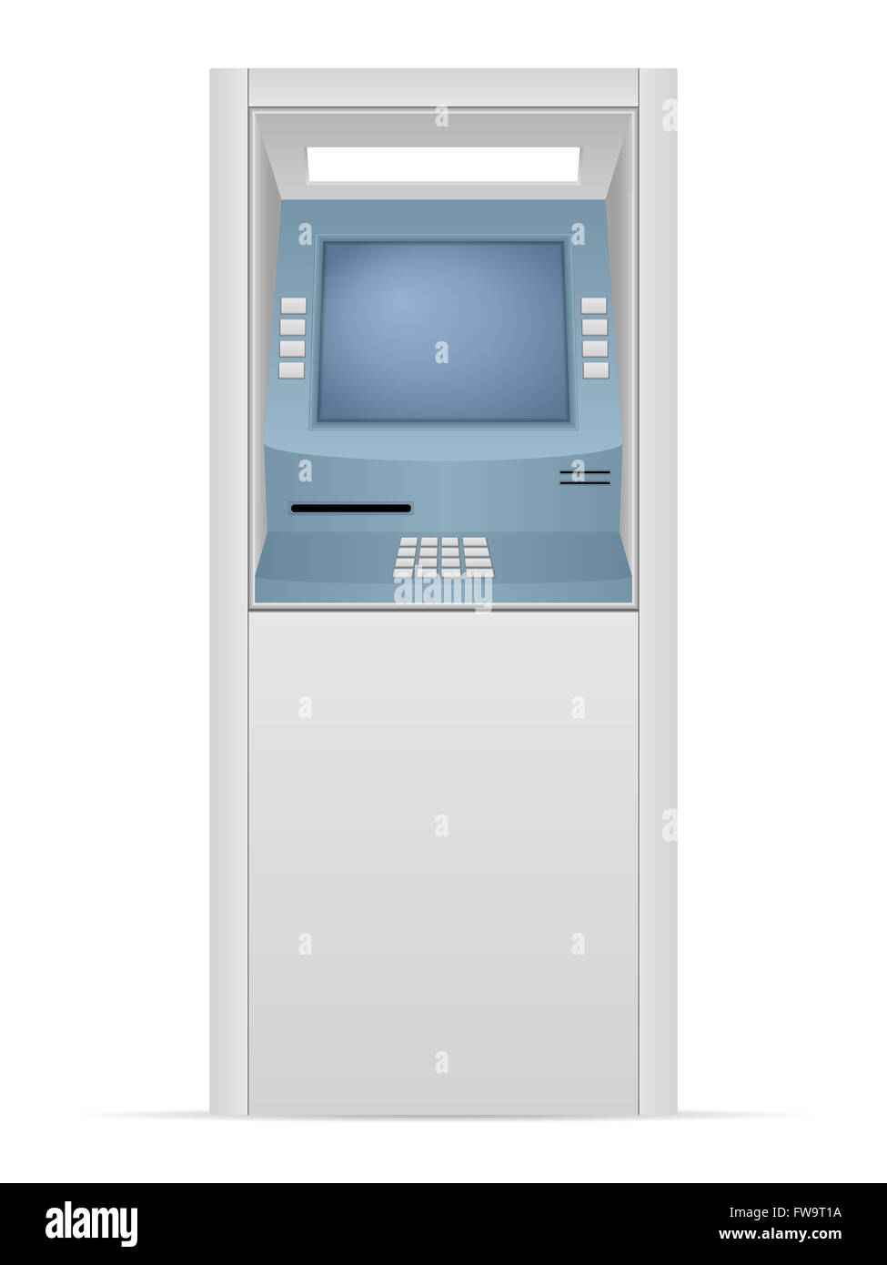 ATM machine on a white background Stock Photo - Alamy