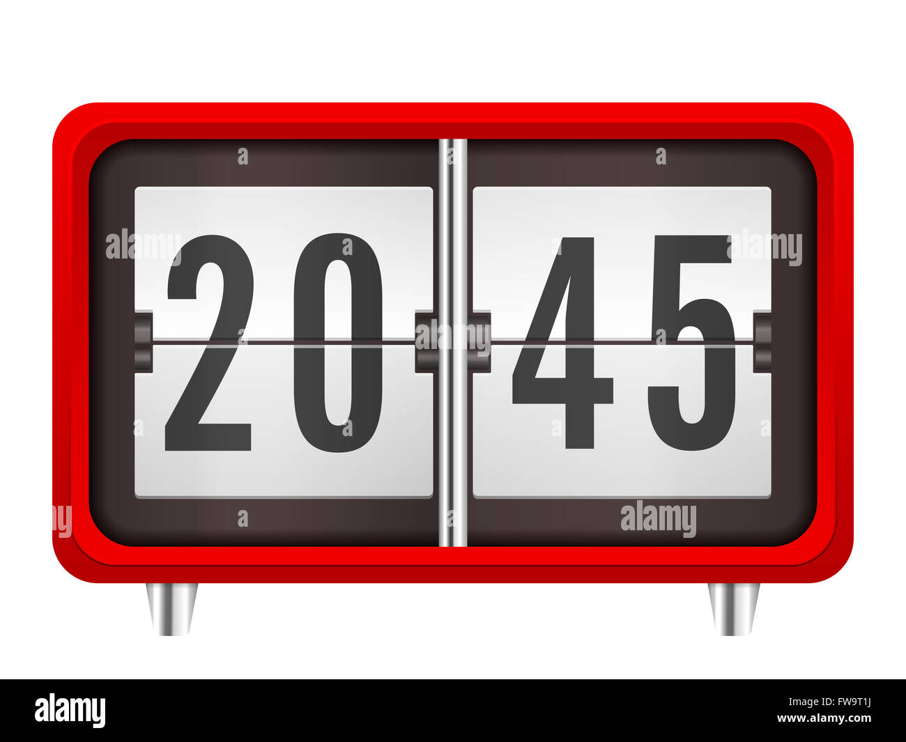 Flip clock on a white background Stock Photo - Alamy