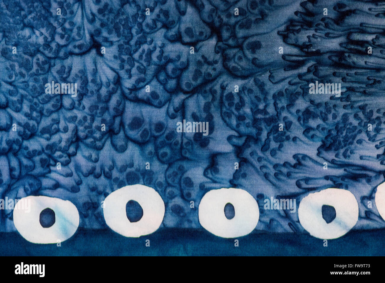 Eyes, turquoise, hot batik, background texture, handmade on silk ...