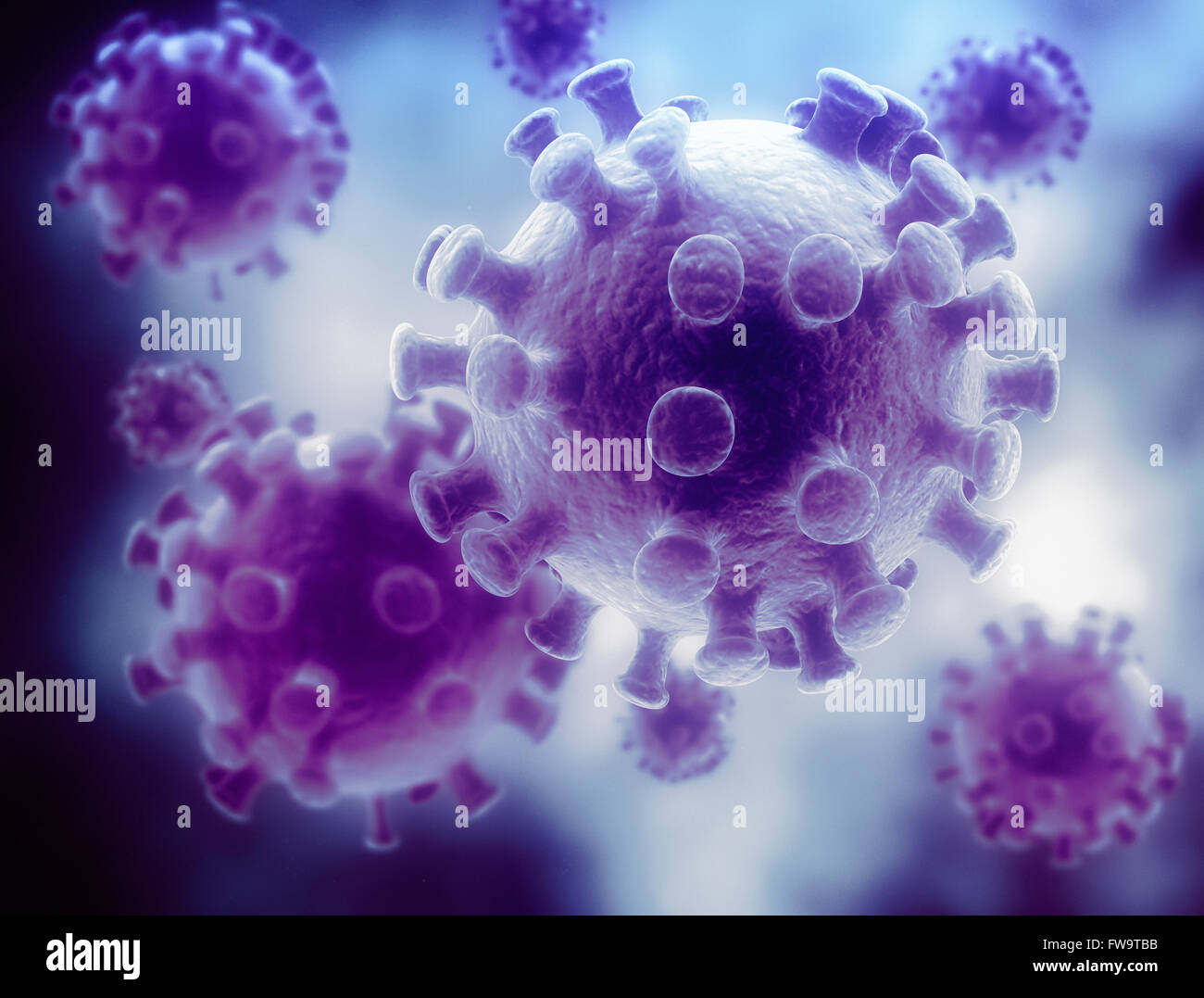 Virus cells high resolution 3d render Stock Photo - Alamy