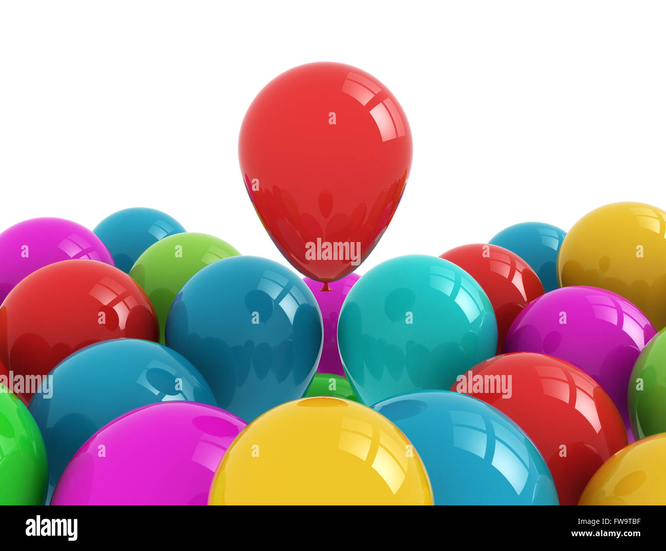 Party balloons multi color isolated on white background Stock Photo - Alamy