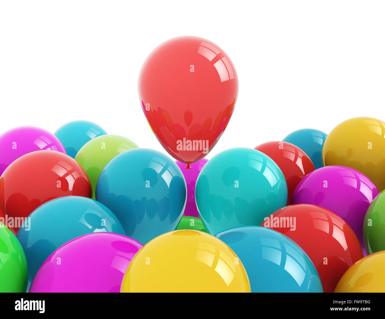 Party balloons multi color isolated on white background Stock Photo - Alamy