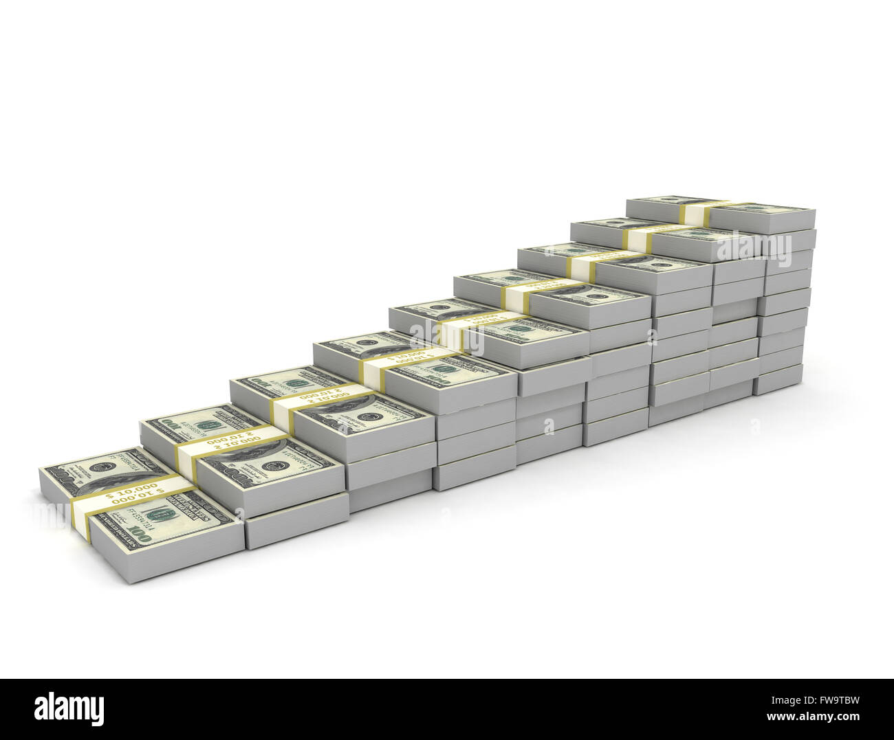 Us dollars graph going up on white background Stock Photo - Alamy