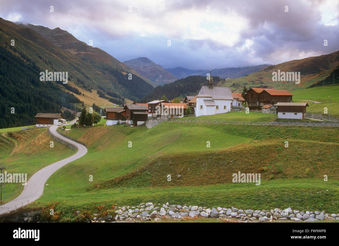 Small Village and Chapel in the Swiss Alps, Switzerland Stock Photo - Alamy