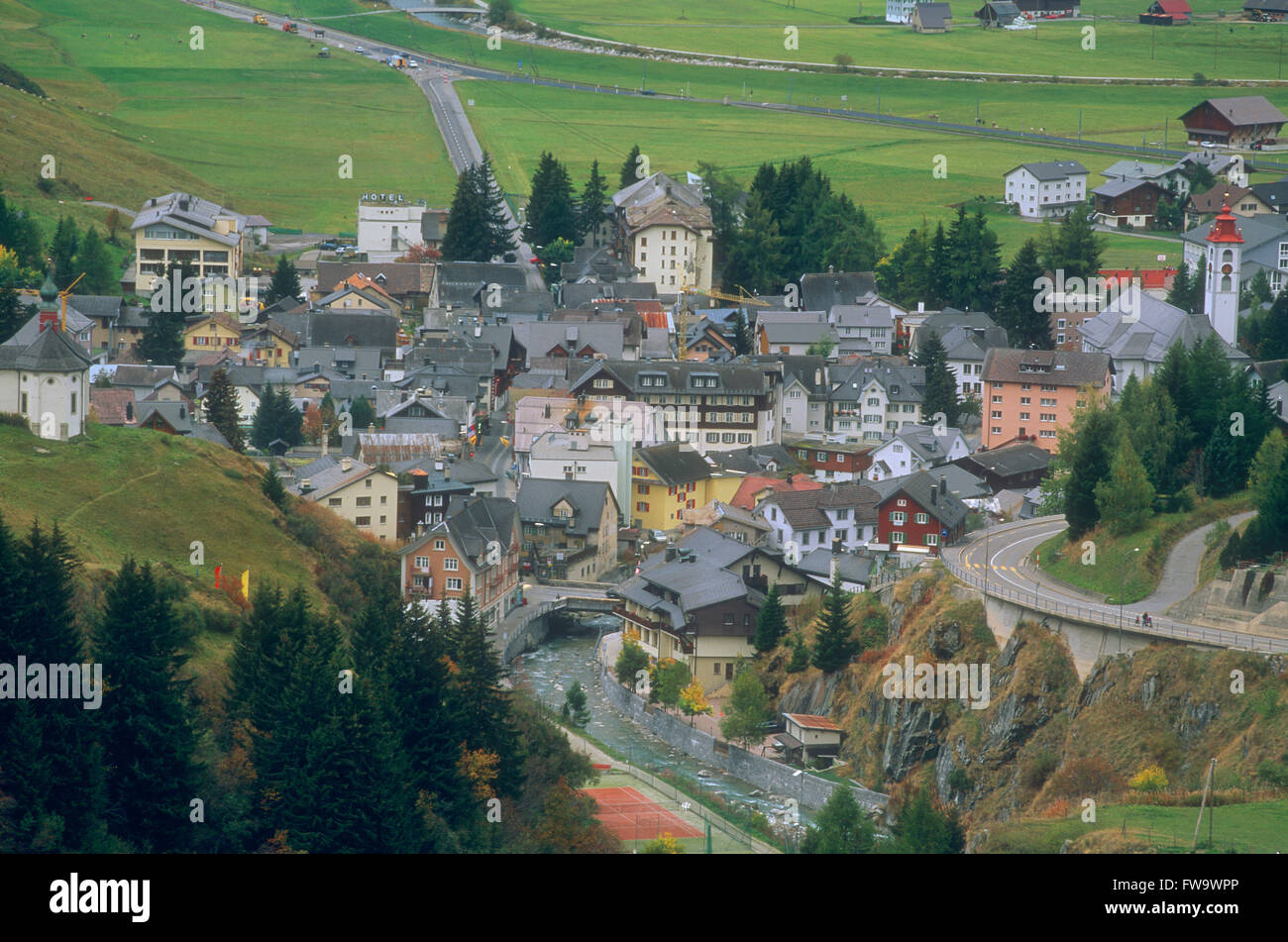 Small Town in the Swiss Alps, Switzerland Stock Photo - Alamy